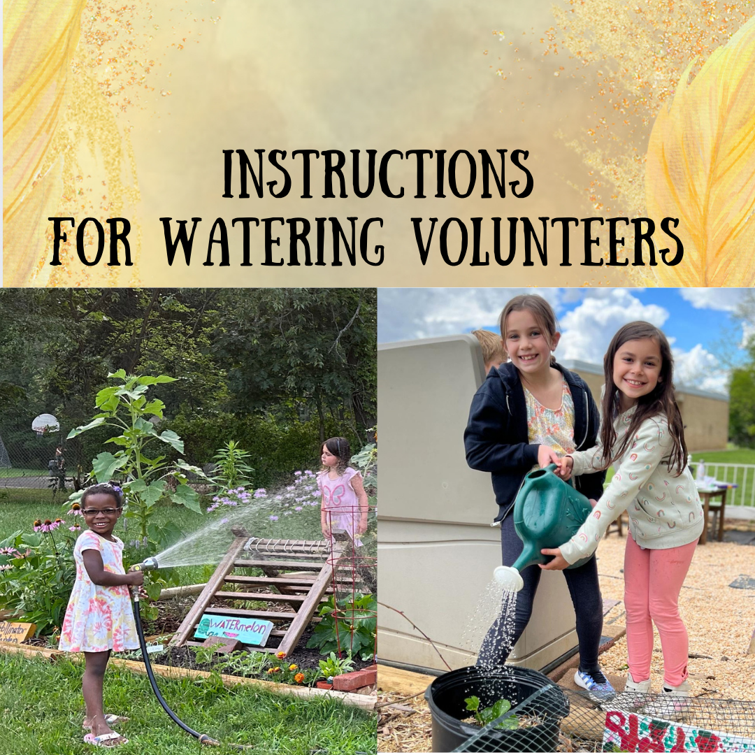 INSTRUCTIONS FOR GARDEN WATERING VOLUNTEERS – TFES GARDEN CLUB